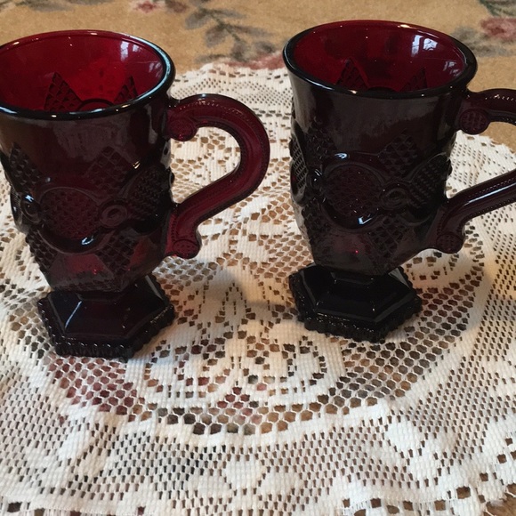 Avon | Kitchen | Vintage Avon Cape Cod Ruby Red Collection Set Of Two ...